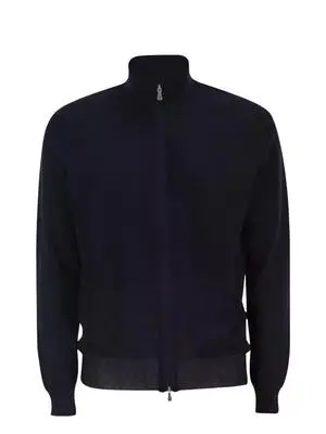 VIADESTE Zip-up Knit Sweatshirt - Blue