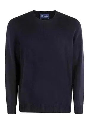 DRUMOHR Crew Neck Fine Knit Sweater - Blue