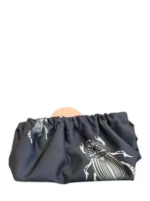 GABRIELE FRANTZEN Sorbet Beetle-print Clutch Bag - Black