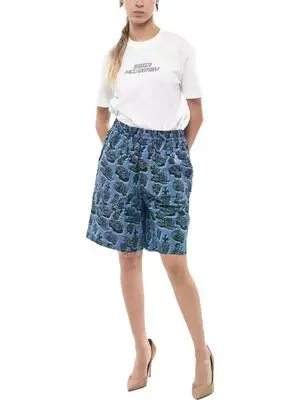 Stella McCartney Graphic Print Elastic-waist Shorts - Blue