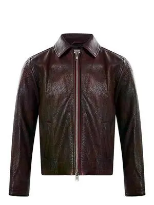 SUNFLOWER Grained Leather Jacket - Brown