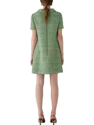 Carolina Herrera Tweed Shift Mini Dress - Green