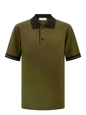 FERRAGAMO Piqué-weave Contrast-collar Polo Shirt - Green