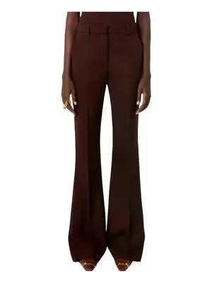 Sportmax Pressed Crease Flared Trousers - Brown