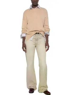 ALLUDE Ribbed-knit Crew Neck Sweater - Neutrals