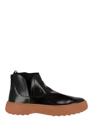 TOD'S Logo-embossed Platform Ankle Boots - Black