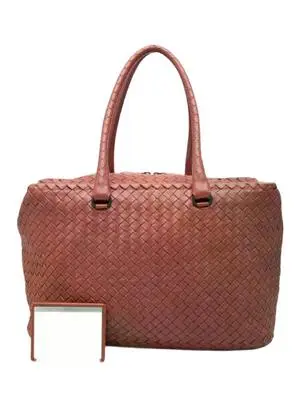 Bottega Veneta Woven Nappa Leather Tote Bag - Red