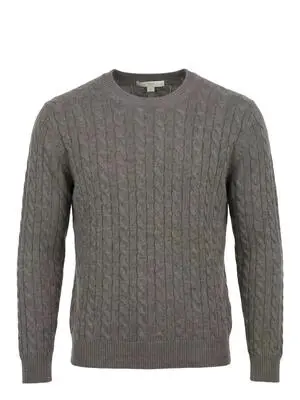 Malo Cable-knit Crewneck Sweater - Grey