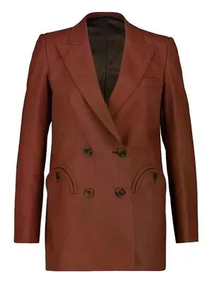 BLAZÉ MILANO Double-breasted Peak Lapel Blazer - Brown