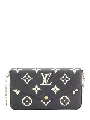 LOUIS VUITTON Felicie Pochette Bicolor Monogram Empreinte Giant Crossbody Bag - Black