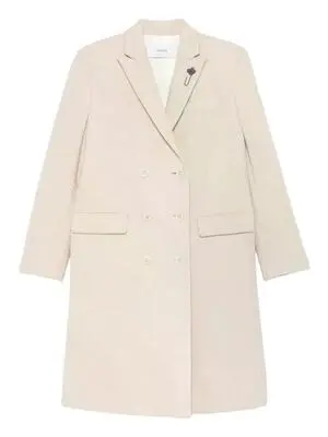 LARDINI Double-breasted Wool Coat - Neutrals