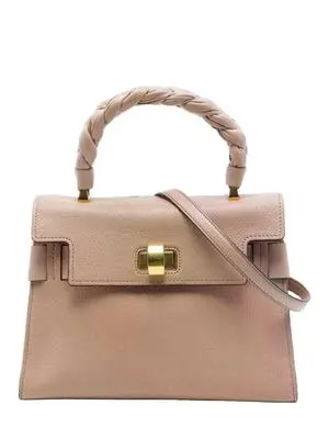 Miu Miu 2010-2026 Mini Goatskin Madras Click Top Handle Bag Satchel - Brown