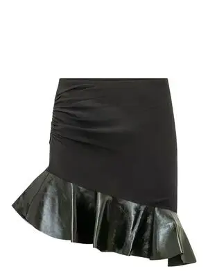 IRO PARIS Ruched Ruffled Mini Skirt - Black