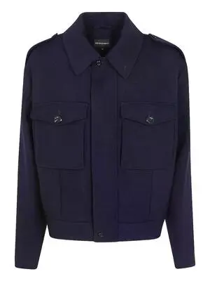 Emporio Armani Button-up Wool Jacket - Blue