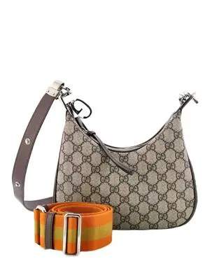 Gucci Attache Shoulder Bag Gg Coated Canvas Small Hobo Bag - Brown