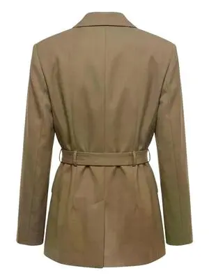 Pinko Belted Single-breasted Blazer - Green