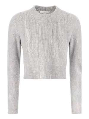 Malo Ribbed-knit Cropped Sweater - Grey