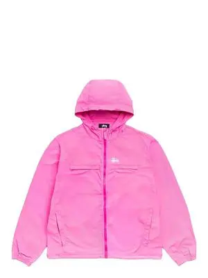 StÜssy Embroidered Logo Hooded Zip Jacket - Pink