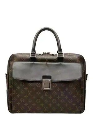 LOUIS VUITTON Monogram Macassar Soft Briefcase Business Bag - Brown