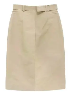 Moncler Belted Midi Skirt With Flap Pockets - Neutrals