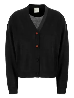 Paul Smith Contrast Button V-neck Cardigan - Black