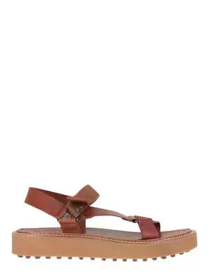 TOD'S Touch-strap Platform Sandals - Brown