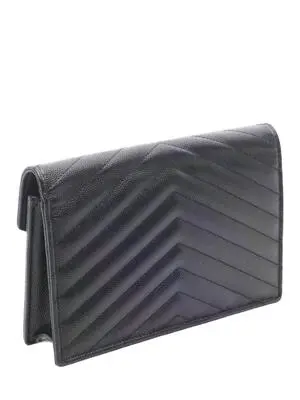 Saint Laurent 2010s Cassandre Chain Wallet - Black