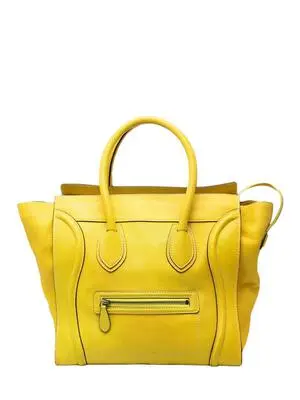 Celine 2011 Micro Leather Luggage Tote Bag - Yellow