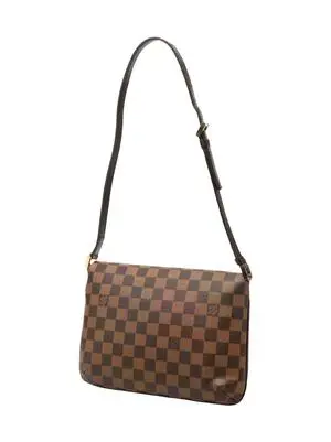 LOUIS VUITTON Damier Ebene Musette Tango Shoulder Bag - Brown