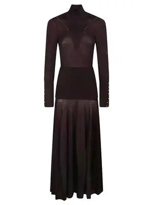 Rabanne Button-cuff Knitted Midi Dress - Purple