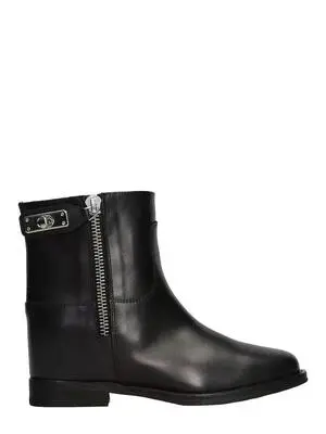 VIA ROMA 15 Zip-fastening Internal Wedge-heel Ankle Boots - Black