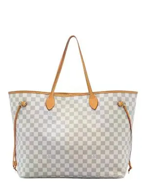 LOUIS VUITTON Damier Azur Neverfull Gm Tote Bag - White