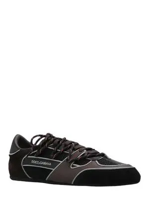 Dolce & Gabbana Panelled Mesh Sneakers - Brown