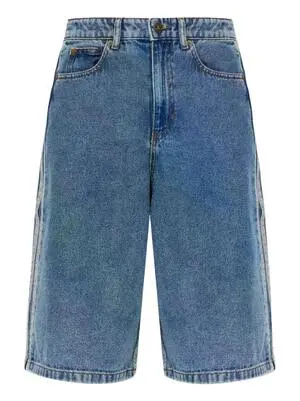 Adidas Denim Shorts With Signature 3-stripes - Blue