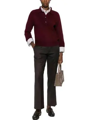 BERWICH Pressed Crease Belt-loop Trousers - Brown
