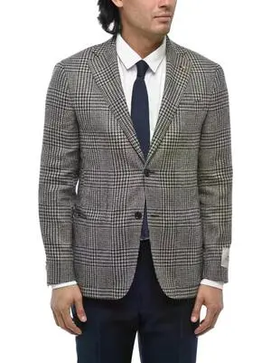 Corneliani Pied-de-poule Single-breasted Blazer - Brown