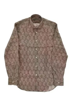 Corneliani French-collar Silk Shirt - Brown