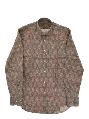 Corneliani Patterned Silk Shirt - Brown