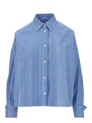 Max Mara Cotton Poplin Striped Shirt - Blue