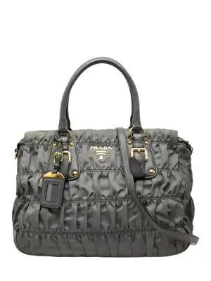 Prada Tessuto Gaufre Satchel - Grey