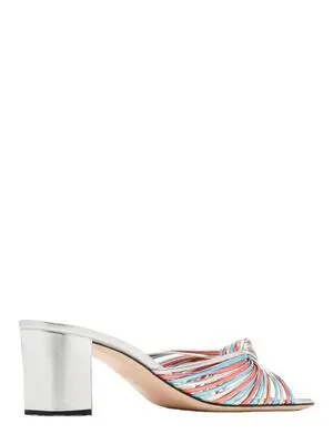 Valentino Garavani Vlogo Signature Knotted Mules - Silver