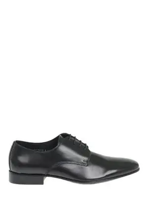 Corneliani Brushed Leather Derby Shoes - Black