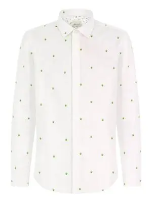 Paul Smith Apple-print Poplin Shirt - White