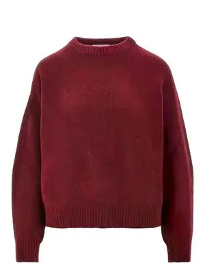 Max Mara Alpaca And Wool-blend Crew Neck Sweater - Red