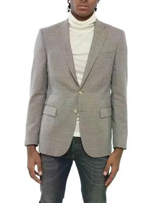 Corneliani Geometric-pattern Single-breasted Blazer - Brown