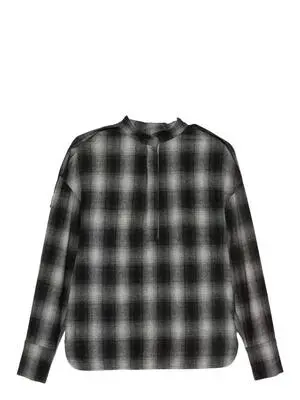 IRO PARIS Checked High Neck Top - Grey