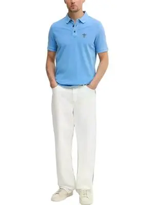AERONAUTICA MILITARE Logo-embroidered Piqué Polo Shirt - Blue