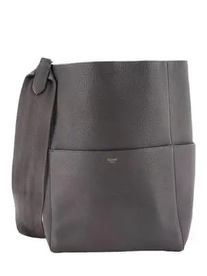 Celine Sangle Seau Bag Calfskin Large Shoulder Bag - Grey
