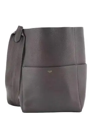 Celine Sangle Seau Bag In Calfskin - Grey