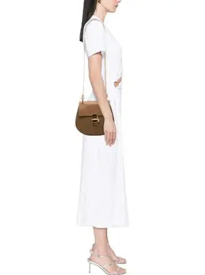 Chloé Chloé Leather Drew Crossbody Bag Brown